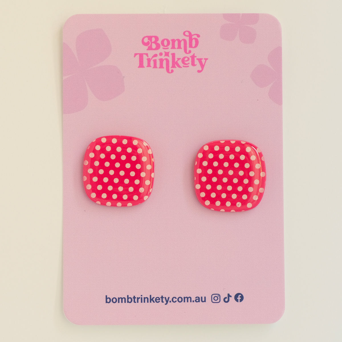 Crash Crush - Squircle Stud Midi Red/White Dots – Bomb Trinkety