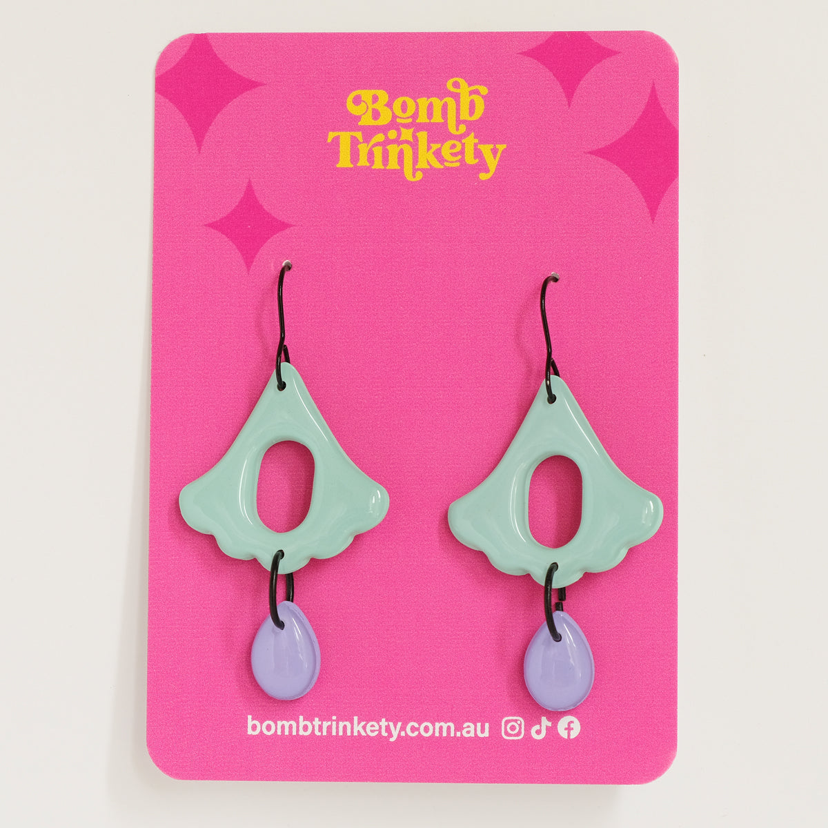 Fandango Hooks - Mint/Lavender – Bomb Trinkety